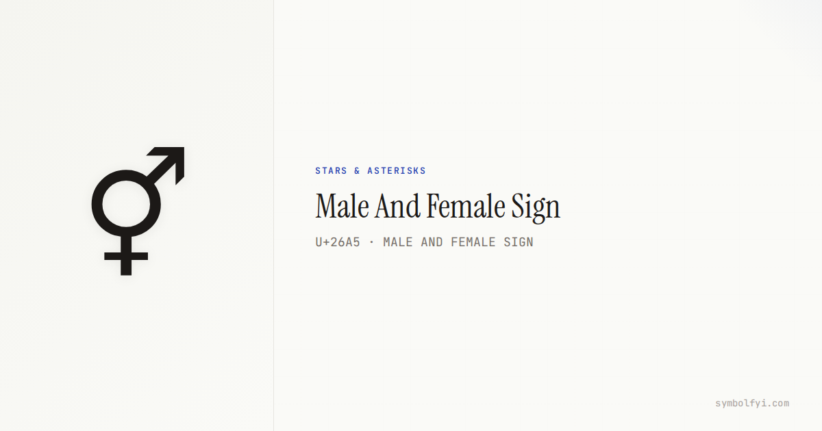 Male And Female Sign — Unicode Symbol Info — SymbolFYI